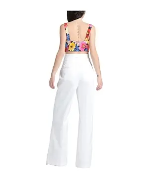 Dolce & Gabbana Floral Print Sweetheart Neckline Cropped Top