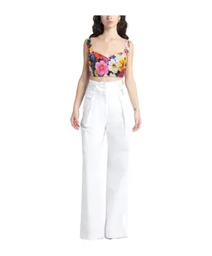 Dolce & Gabbana Floral Print Sweetheart Neckline Cropped Top