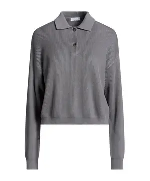 Brunello Cucinelli Solid Color Knit Sweater - Gray