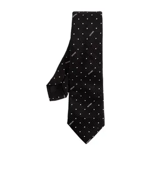 Moschino Jacquard Polka Dot Tie - Black