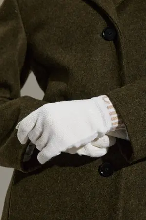 Moschino Lurex Knitted Gloves