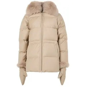 YVES SALOMON Fox Fur Collar Puffer Jacket