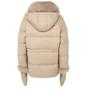 YVES SALOMON Fox Fur Collar Puffer Jacket
