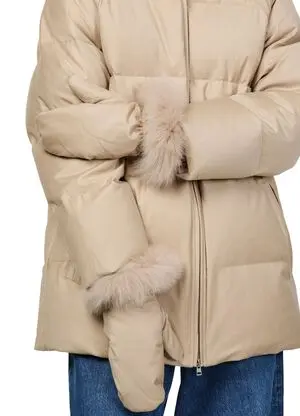 YVES SALOMON Fox Fur Collar Puffer Jacket