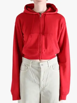 Auralee Zip-up Cropped Hooded Jacket