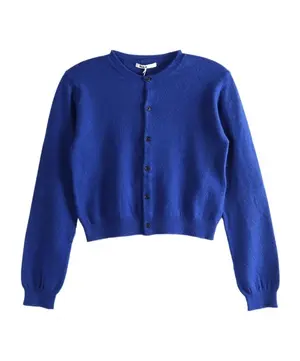 Auralee Cashmere Blend Long-sleeved Knit Cardigan - Blue