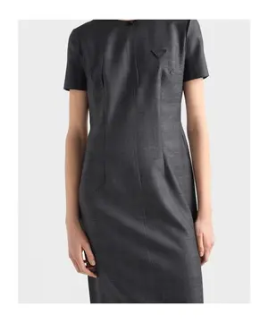 Prada Checked Wool Sheath Dress