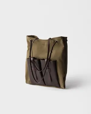 Prada Route Large Canvas And Leather Bag