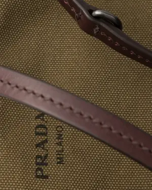 Prada Route Large Canvas And Leather Bag
