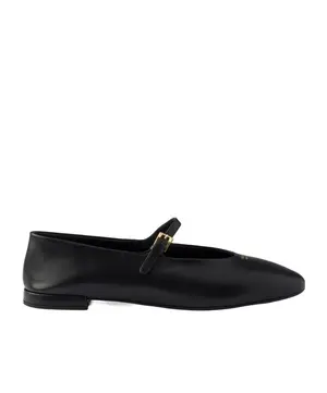 Prada Leather Ballerinas With Buckle Detail