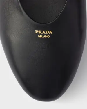 Prada Leather Ballerinas With Buckle Detail