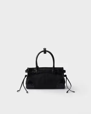 Prada Bonnie Small Re-nylon And Leather Handbag