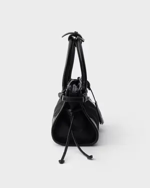 Prada Bonnie Small Re-nylon And Leather Handbag