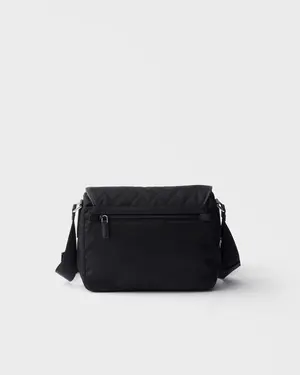 Prada Medium Quilted Re-nylon Shoulder Bag With Saffiano Leather Trim
