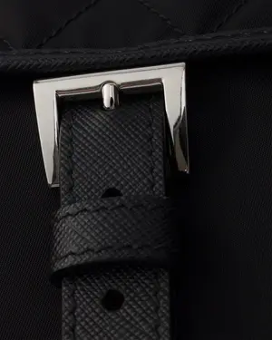 Prada Medium Quilted Re-nylon Shoulder Bag With Saffiano Leather Trim