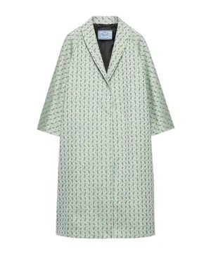 Prada Single-breasted Floral Jacquard Duchesse Coat