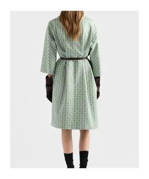Prada Single-breasted Floral Jacquard Duchesse Coat