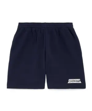 Balenciaga Masking Tape Graphic Shorts - Navy