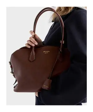 Prada Large Signet Leather Tote Bag