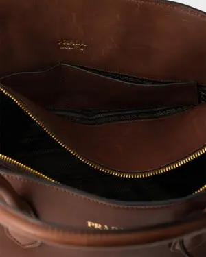 Prada Large Signet Leather Tote Bag
