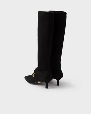 Prada Stretch Suede Boots