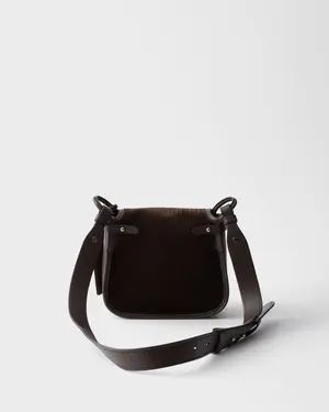 Prada Corsaire Corduroy And Leather Mini Shoulder Bag