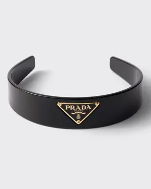 Prada Headband With Triangle Logo