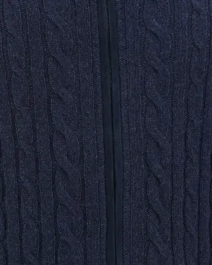 Loro Piana Cable-knit Cashmere Full-zip Cardigan - Dark Blue