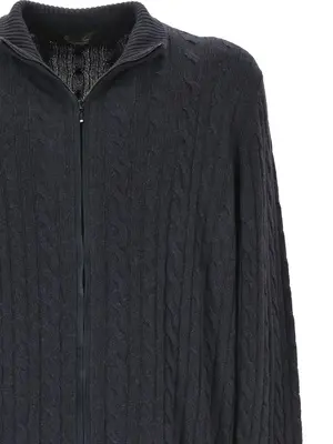 Loro Piana Cable-knit Cashmere Full-zip Cardigan - Dark Blue