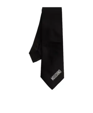 Moschino Jacquard Satin Tie - Black
