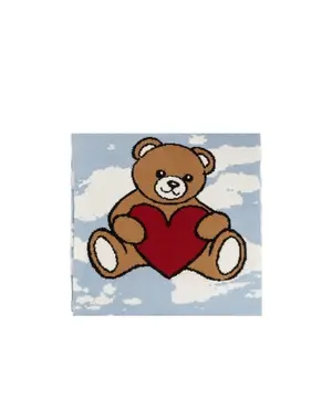 Moschino Teddy Bear Intarsia Scarf - Blue