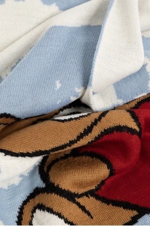 Moschino Teddy Bear Intarsia Scarf