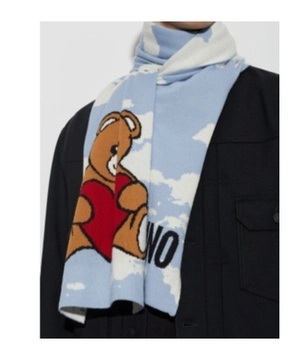 Moschino Teddy Bear Intarsia Scarf