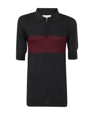 MAISON MARGIELA Two-toned Knitted Polo Shirt