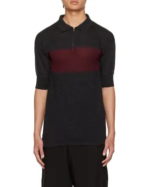 MAISON MARGIELA Two-toned Knitted Polo Shirt