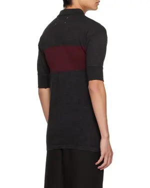 MAISON MARGIELA Two-toned Knitted Polo Shirt