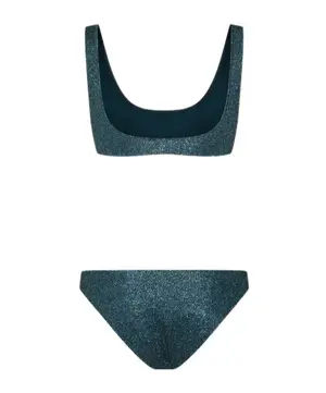 Oseree Metallic Wide-strap Bikini Two-piece Set