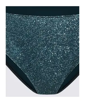 Oseree Metallic Wide-strap Bikini Two-piece Set