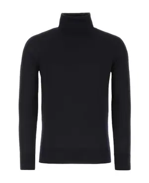 Loro Piana High-neck Knitted Pullover - Total Eclipse