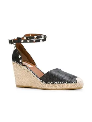 Valentino Garavani Rockstud 85mm Wedge Espadrilles