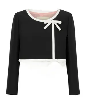 Valentino Garavani Cropped Jacket With Bow Detail - Black