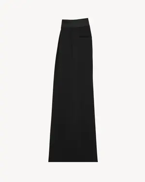Saint Laurent Wide-leg Tuxedo Pants In Grain De Poudre