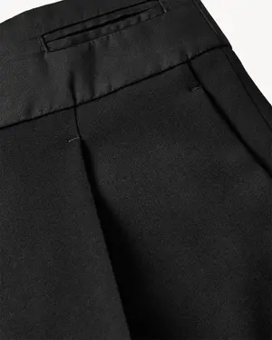 Saint Laurent Wide-leg Tuxedo Pants In Grain De Poudre