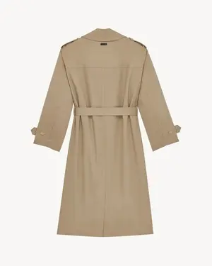 Saint Laurent Trench Coat In Bonded Cotton