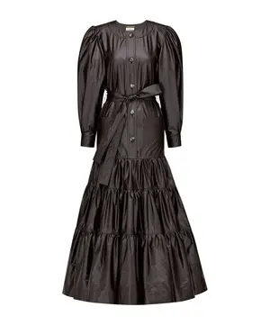 Saint Laurent Saharienne Prairie Dress - Black