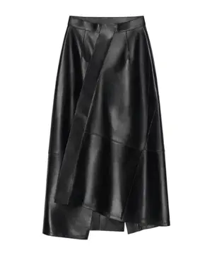 Givenchy Midi Asymmetric Leather Skirt