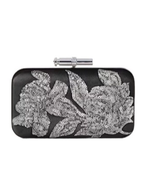 Givenchy Pout Evening Clutch With Sequins Floral Embroideries - Gray