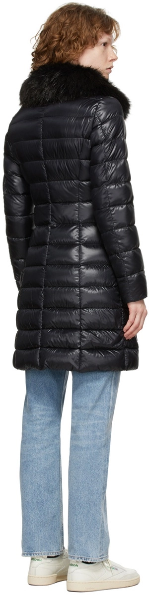 Herno Mid-length Quilted Down Puffer Coat With Fur Trim