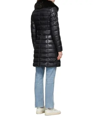 Herno Mid-length Quilted Down Puffer Coat With Fur Trim