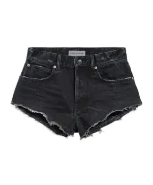 Balenciaga Distressed Denim Mini Shorts - Navy/black
